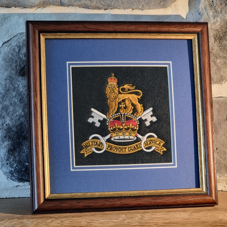 Framed Badge Military Provost Guard Service MPGS - Garrison PRI